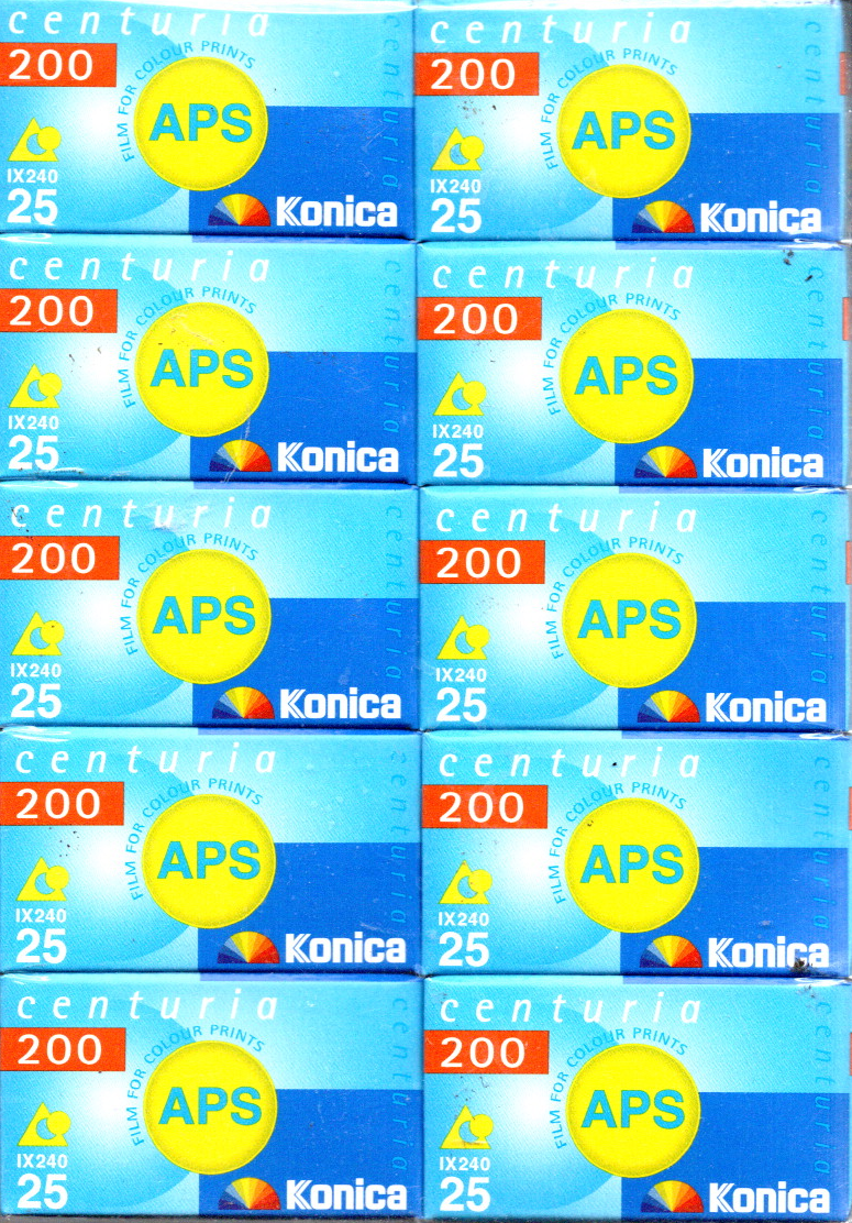 Konica Centuria Color APS 200 IX240 25 shots (Expired 2002) - 10-Pack ...
